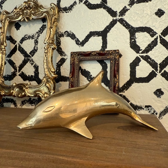 Vintage | Accents | Vintage Solid Brass Dolphin Figurine Statue | Poshmark